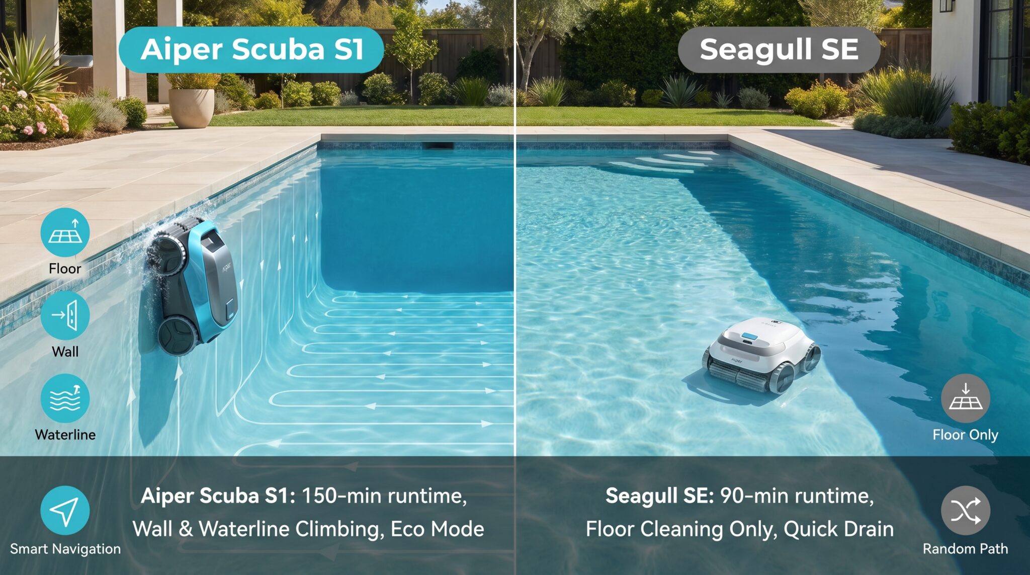 Aiper Scuba S1 vs Seagull SE: Which Cordless Pool Cleaner Should You Buy?